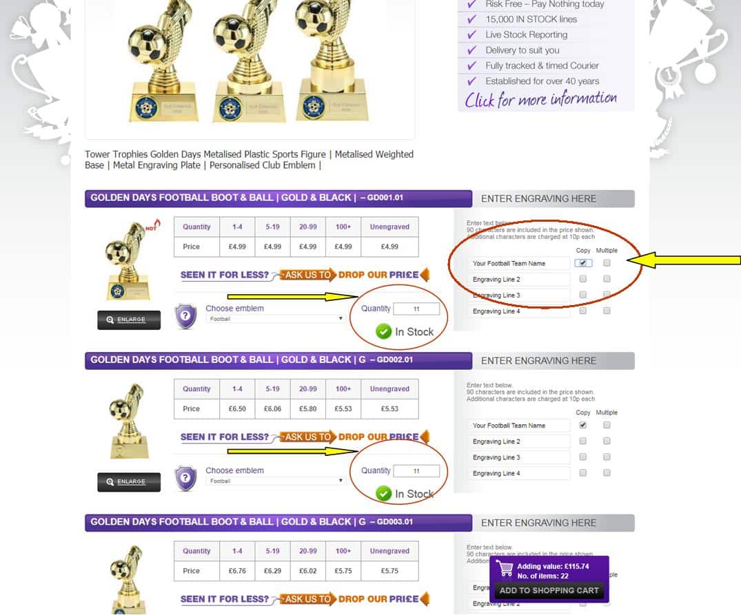 How to order Winners and Runners Up trophies at the same time. – Tower ...