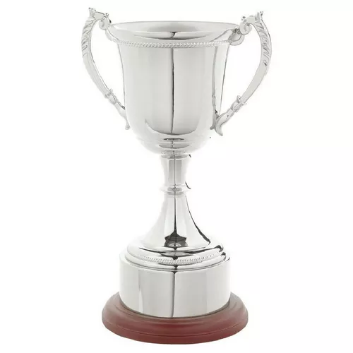 Nickel Plated Trophy Cup with Plinth Band | 320mm | , Buy Online in UK