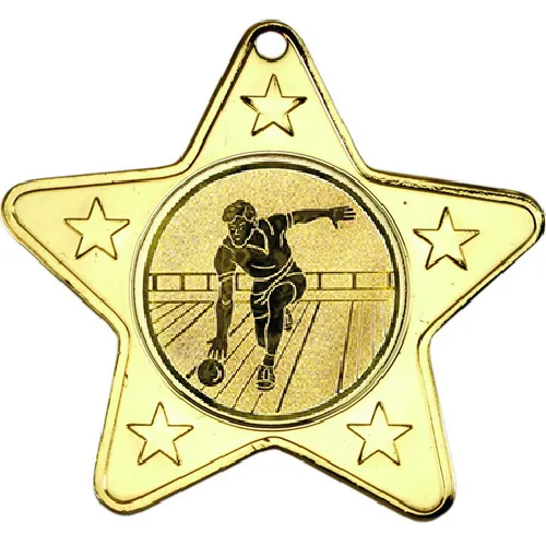 Ten Pin Star Shaped Medal | Gold | 50mm, Buy Online in UK from Tower Tro...