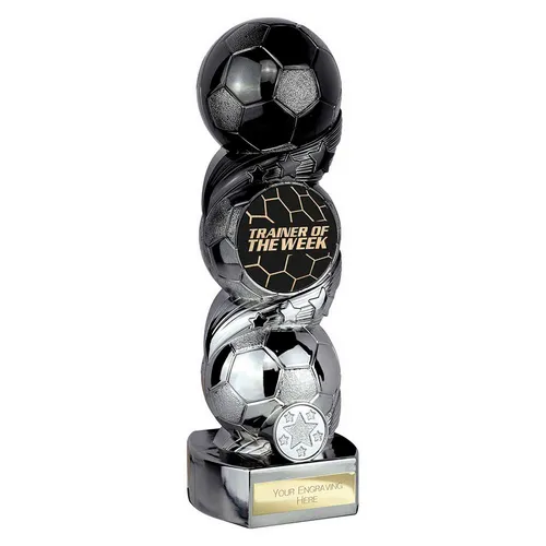 Hat-trick Strike Football Trophy | Trainer of the Week | 240mm | Black