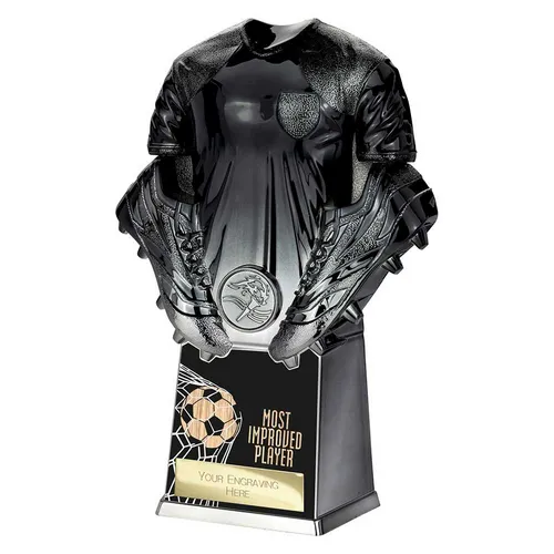 Invincible Football Shirt Trophy | Most Improved | 220mm | Black & Gold,...