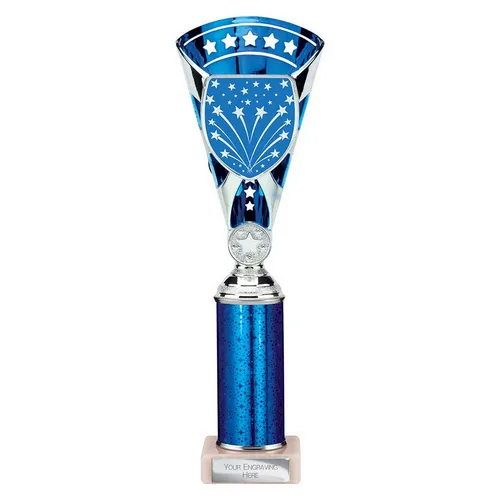 Cobra Star Tube Trophy | Blue & Silver | 305mm, Buy Online in UK from To...