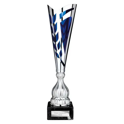 Inspire Laser Trophy Cup | Silver & Blue | 450mm, Buy Online in UK from ...