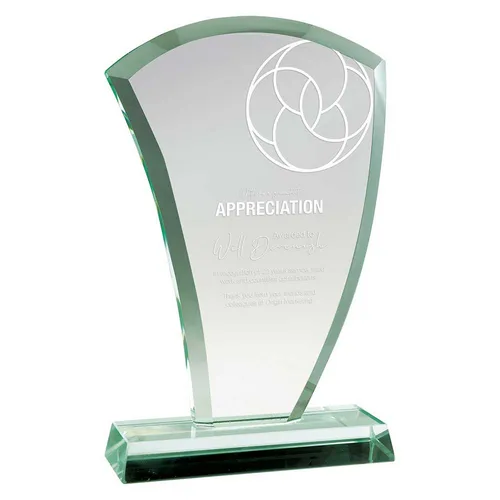The Wave Glass Trophy | 15mm Thick | 165mm, Buy Online in UK from Tower ...